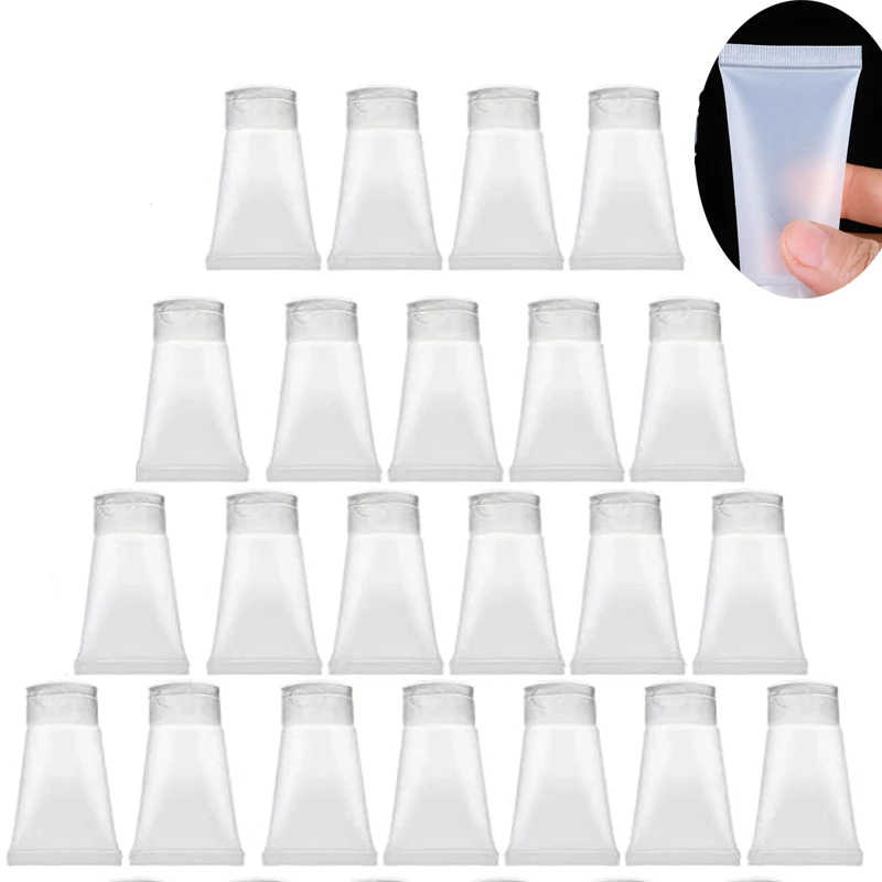 100Pcs 15/20/30/50/100 ml Reusable Clear Cosmetic Tube Smooth Plastic ...