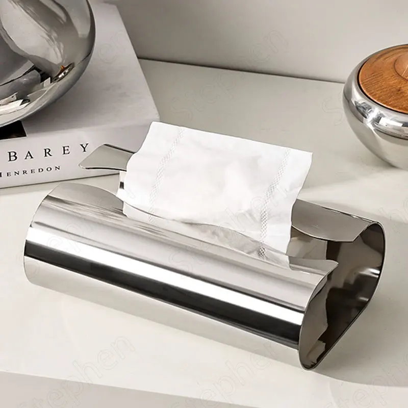 Silver Stainless Steel Tissue Boxes Nordic Classic Creative Geometry ...