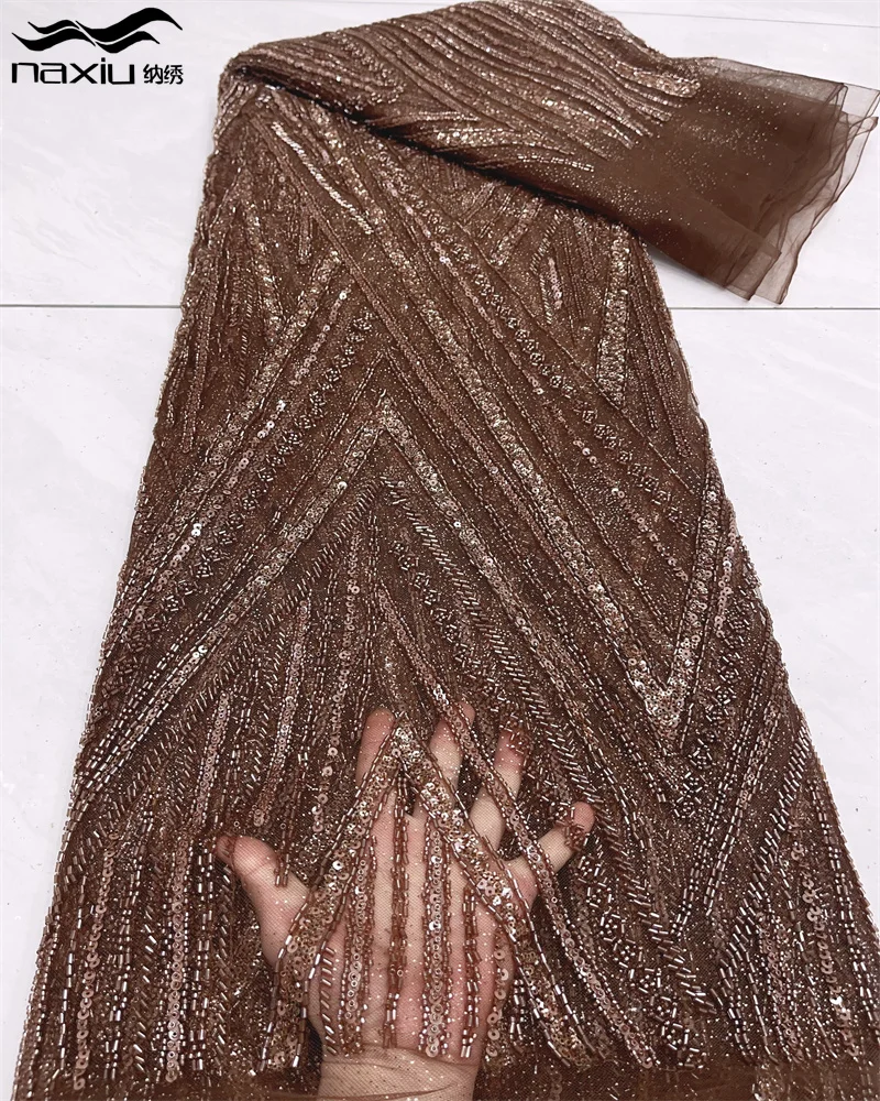 Madison-Africano-pesado-contas-noivo-tecido-de-renda-material-de-alta ...