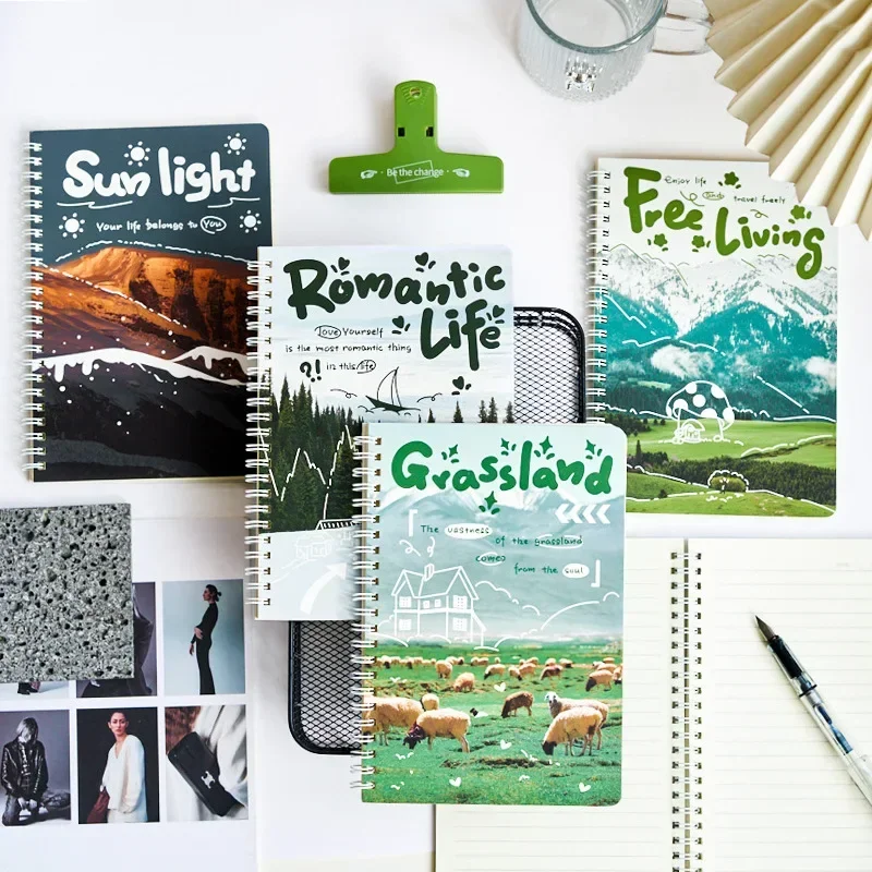 60-Sheet-A5-Ins-Coil-Notebook-for-Kids-Natrual-View-Forest-Mountains ...
