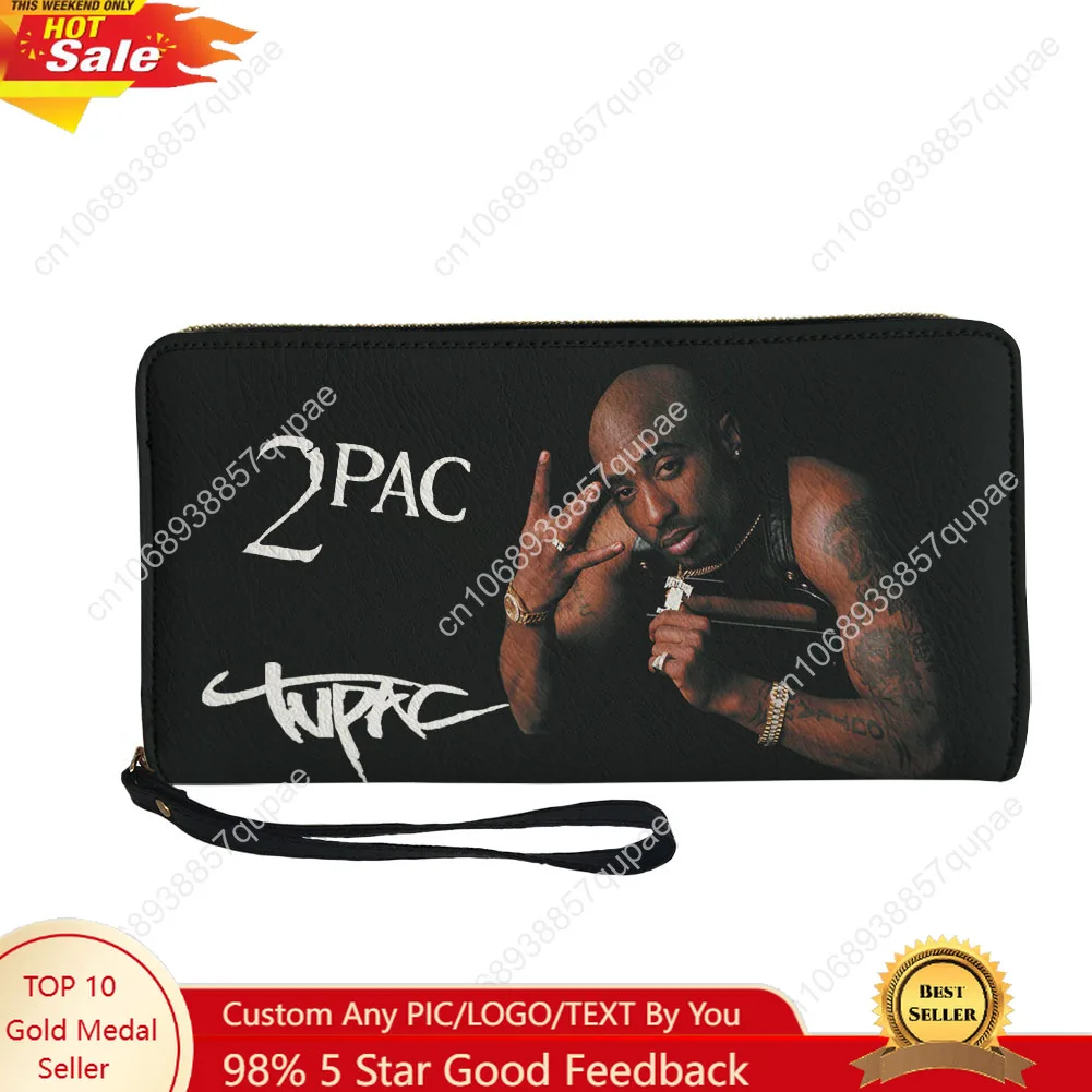 Tupac Rapper 2Pac Custom Wallet Purse Hip hop singer Mens Womens Zipper ...