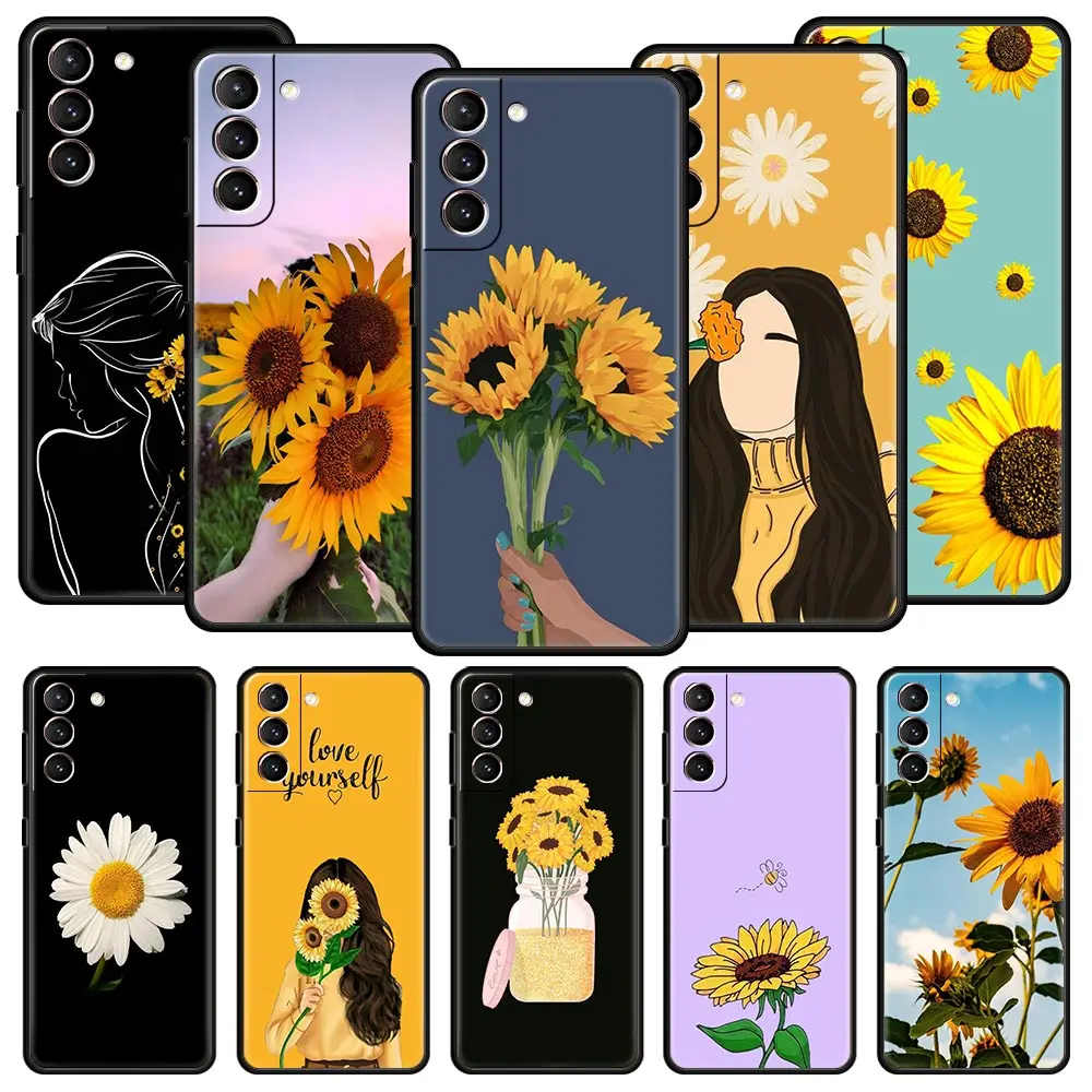 Sunflower Flower Phone Case For Samsung Galaxy S22 S21 S20 Ultra FE 5G S10E S10 S9 S24 Plus S23 ...