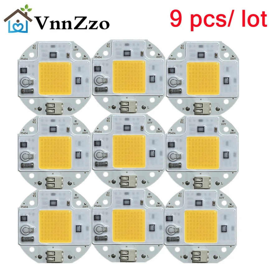 9pcs/ Lot 100w 70w 50w Cob Led Chip 220v 110v Led Cob Chip Welding Free Diode For Spotlight ...