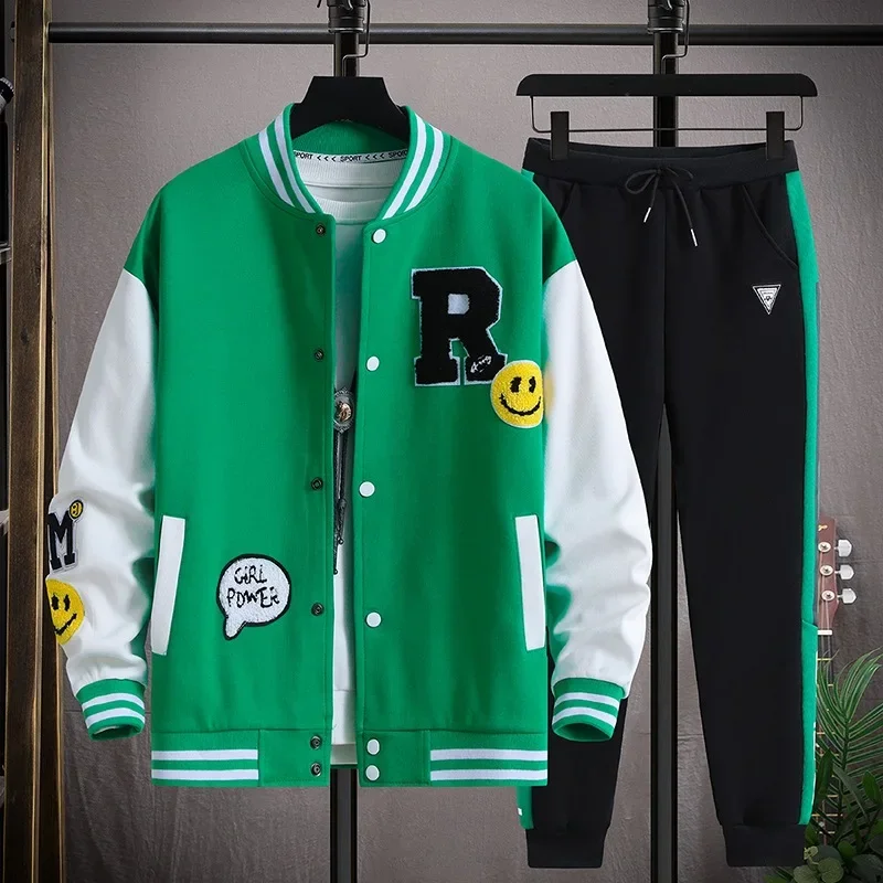 Unisex-Baseball-Uniform-Suit-Men-Baseball-Jacket-Set-Letter-Embroidery ...
