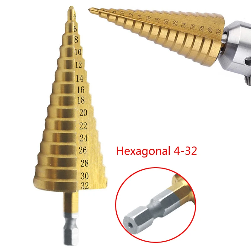 4-32mm-HSS-titanium-coated-metal-hex-core-drill-bits-High-Speed-Steel ...