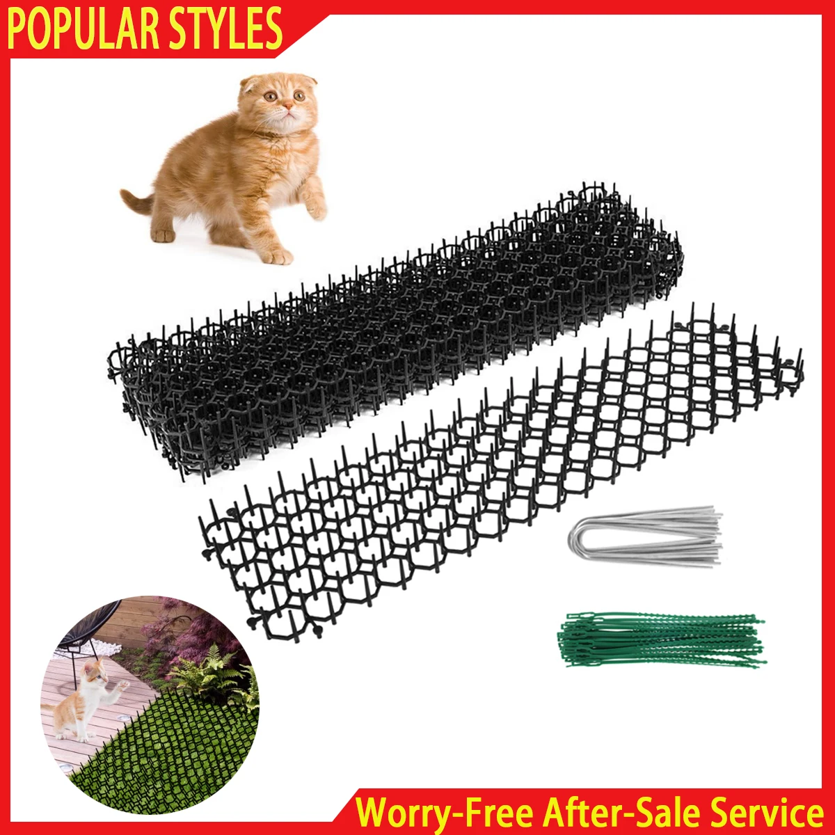 6-10Pcs-Garden-Prickle-Strip-Dig-Stop-Cat-Repellent-Deterrent-Repellent ...