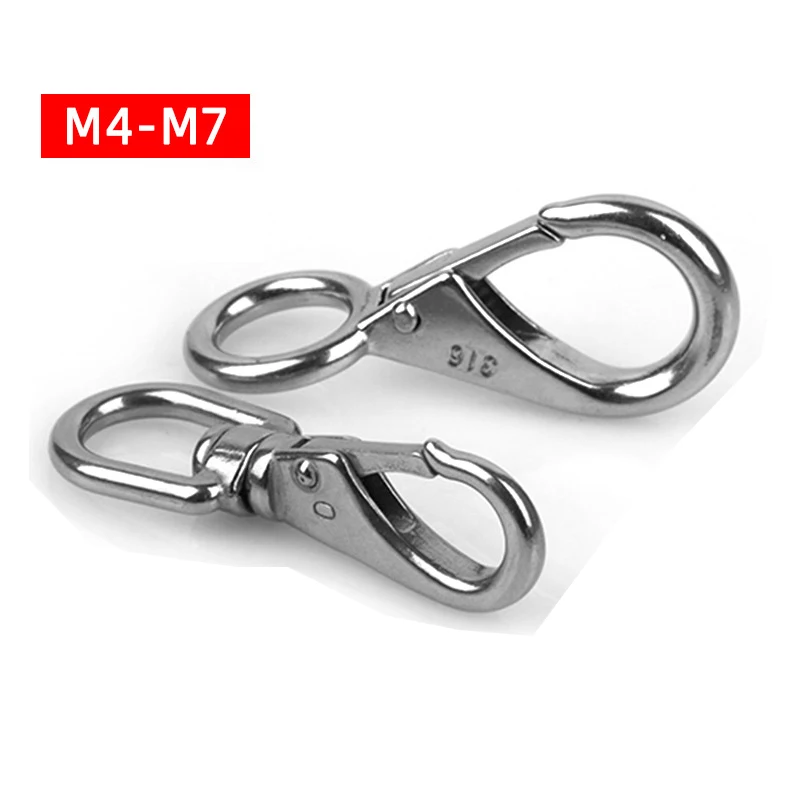 Stainless-Steel-Universal-Spring-Buckle-Keychain-Swivel-Ring-Rotatable ...