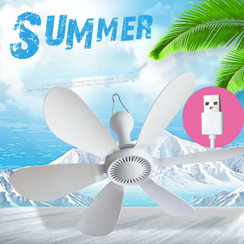 Silent 6 Leaves USB Powered Ceiling Canopy Fan with Remote Control ...