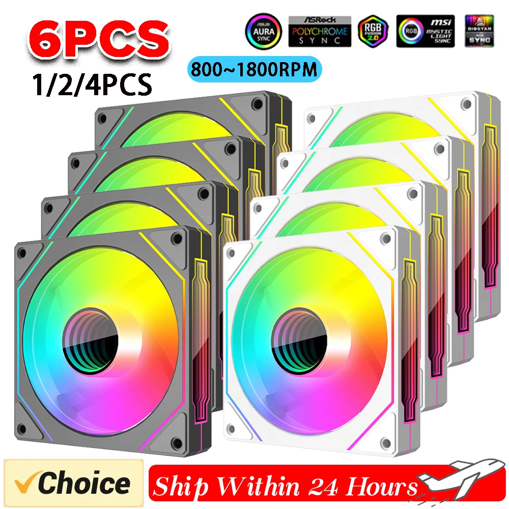 6-1Pcs-120mm-ARGB-5V-3Pin-4-Pin-PWM-Computer-Chassis-Fan-Infinity ...