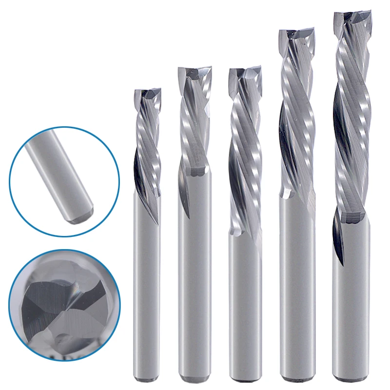 1Pcs 3.175/4/5/6/8/10mm Spiral Cut Double Flutes Carbide Milling Cutter ...
