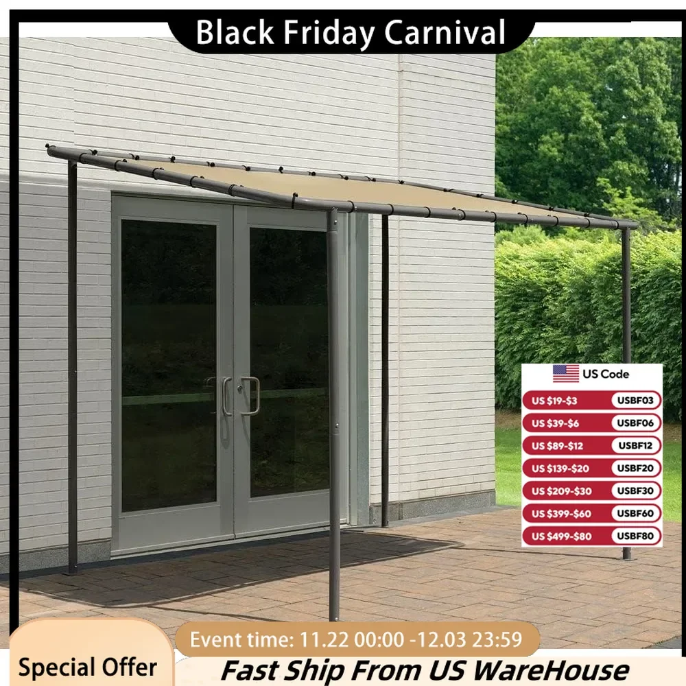 10-x-6-Solano-Gazebo-Canopy-Charcoal-Carbon-Steel-Frame-and-Marzipan ...