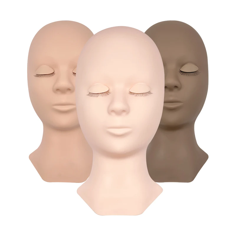 Eyelash-Extension-Training-Practice-Head-Flat-Soft-Realistic-Mannequin ...