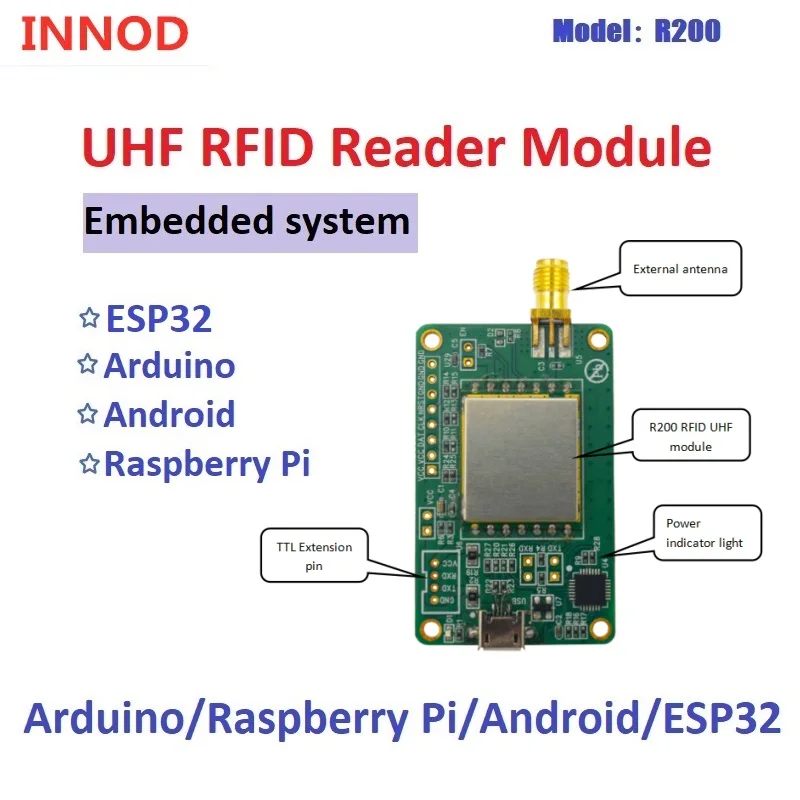 Módulo Rfid Uhf Ardunio Wifi Bluetooth Rfid Uhf Leitor Módulo 915mhz Ttl Uart Para Arduino ...