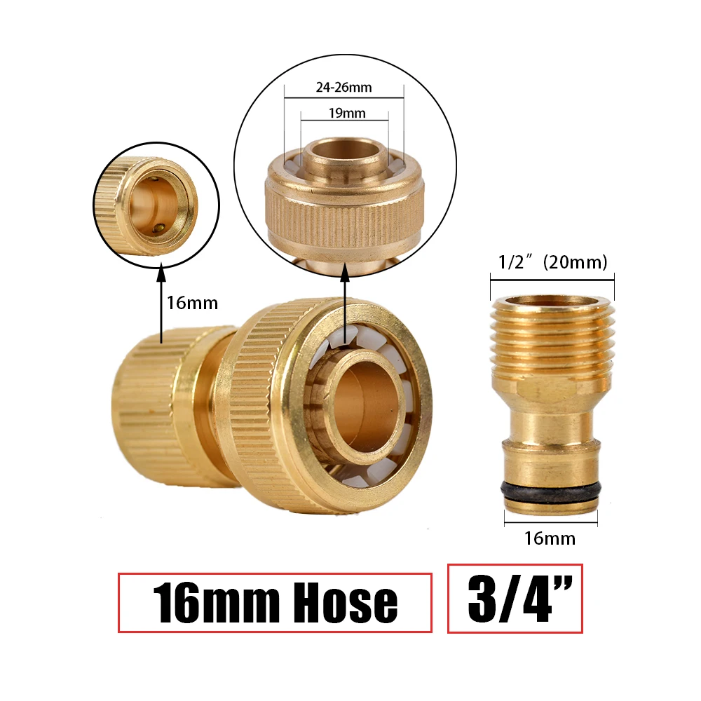 Pièce détachée arrosage,Kit de connecteurs rapides filetage 1-2 " 3-4" adaptateur en laiton ...