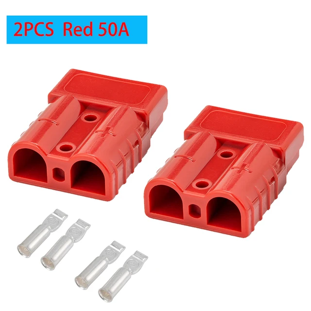 2PCS For Anderson 50A 120A 175A 350A 600V Plug Cable Terminal Battery Power Connector Kit Quick ...