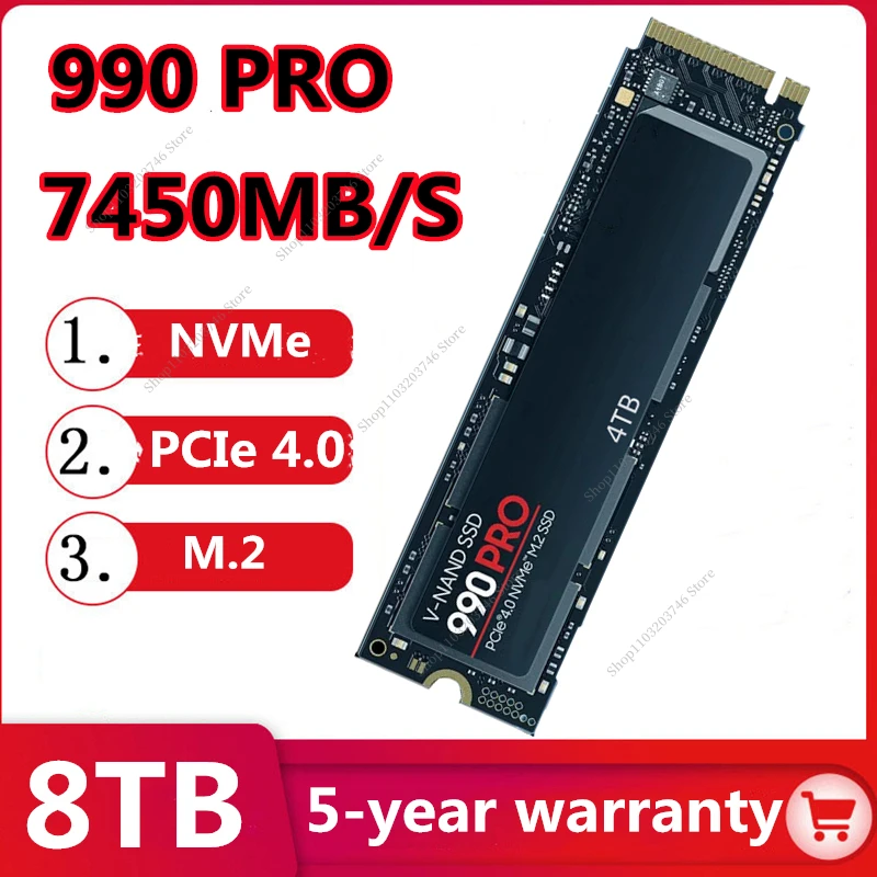 New-990PRO-SSD-8TB-4TB-2TB-1TB-Internal-Solid-State-Disk-M2-2280-PCIe ...