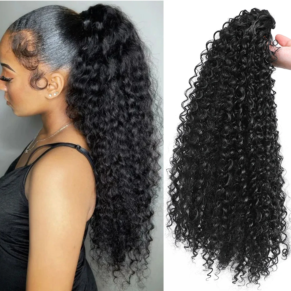 Coleta-de-pelo-rizado-largo-y-esponjoso-para-mujer-extensiones-de ...