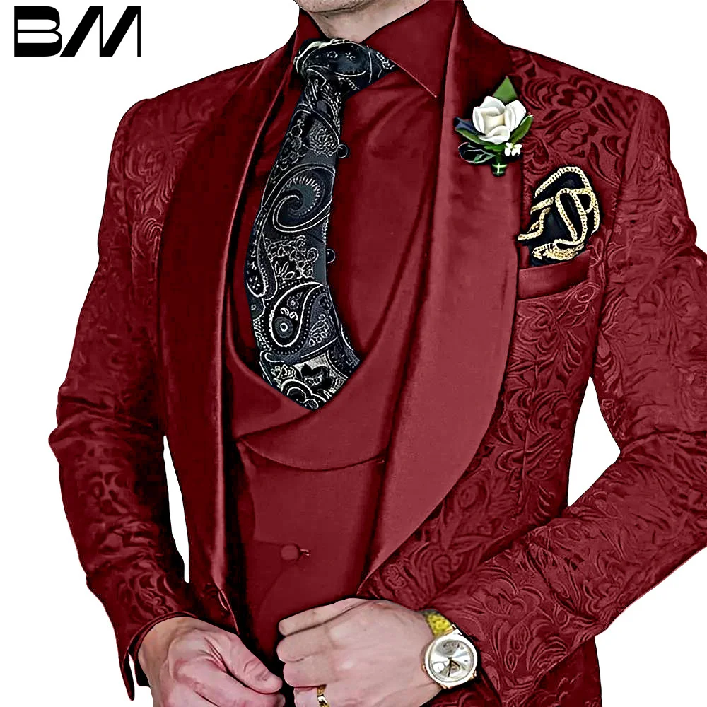 BM-High-Quality-3-piece-suit-Set-Elegant-Men-s-Jacquard-Customized-Suit ...