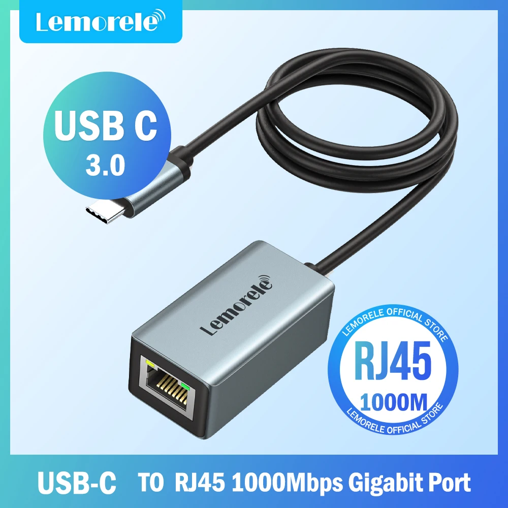 Lemorele TC48 USB Ethernet Adapter USB3.0 1000Mbps USB RJ45 Network ...