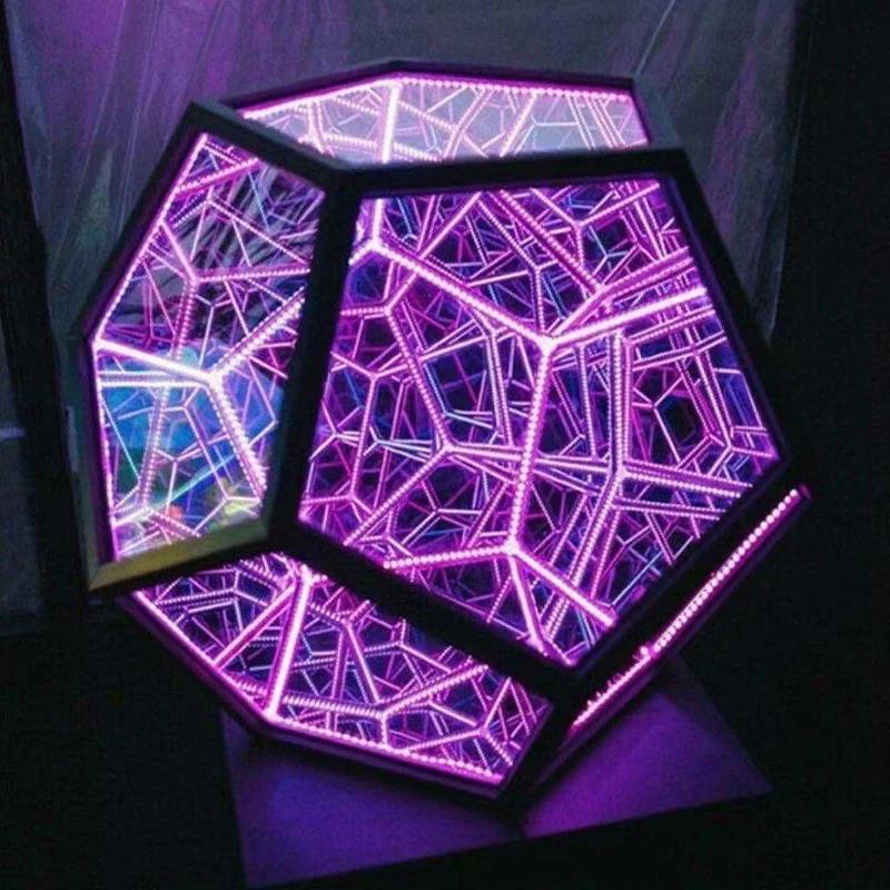 Fantasia-Geometria-Espa-o-LED-Art-Lamp-Dodecaedron-Infinito-Cor ...