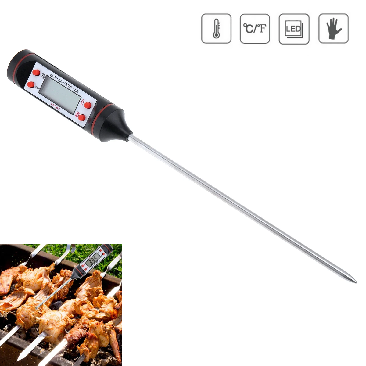 Digital-Kitchen-Thermometer-Probe-Meat-Thermometer-Cooking-Food-Water ...