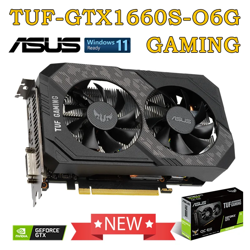Asus tuf gtx 1660 s o6g jogos gráficos gtx 1660 super gpu gddr6 ...