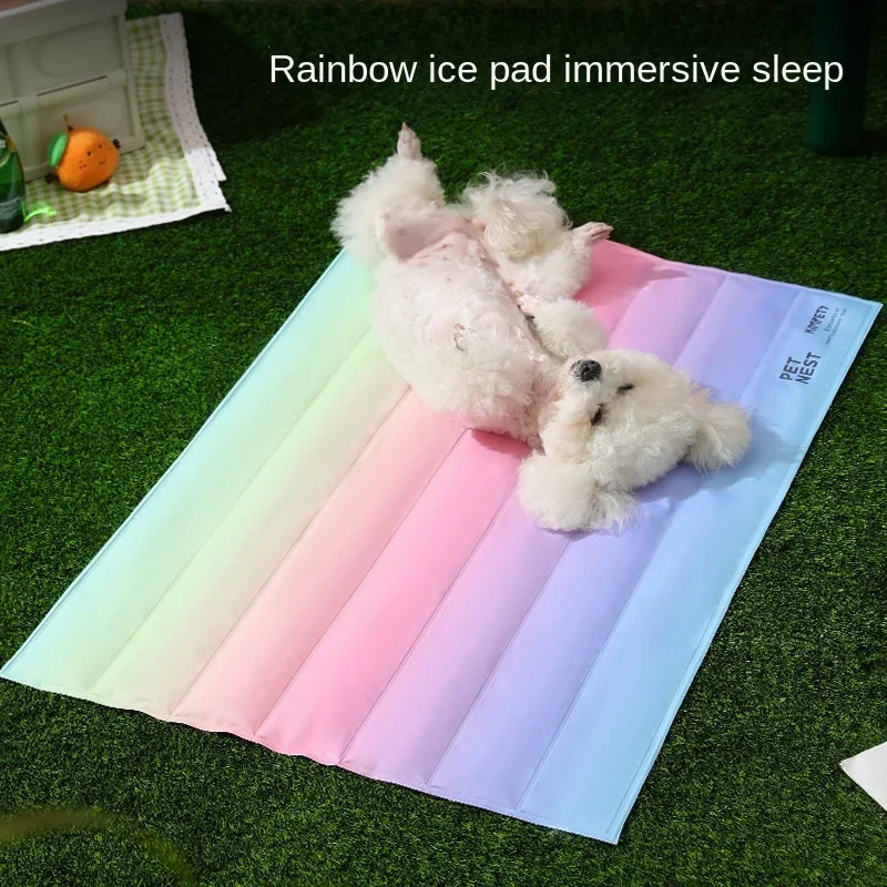 30-40cm-Wholesale-Colorful-Rainbow-Ice-Pad-Dog-Bed-Pet-Mat-for-Cats-and ...
