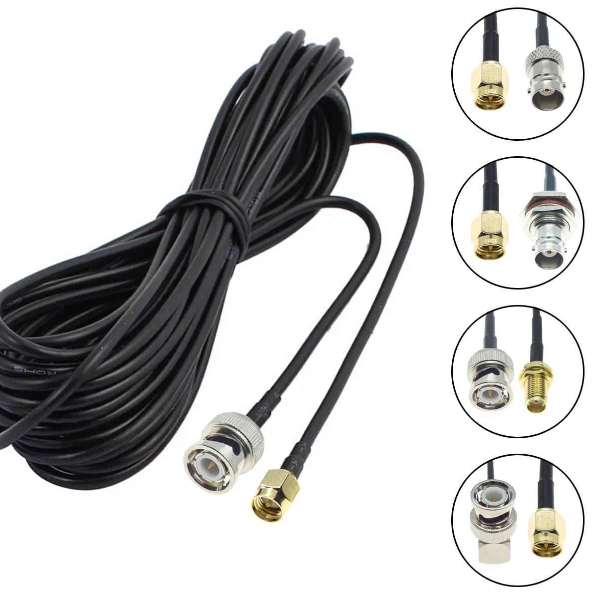 RG174-cavo-SMA-maschio-a-BNC-femmina-BNC-a-SMA-dado-estensione-paratia-coassiale-Jumper ...