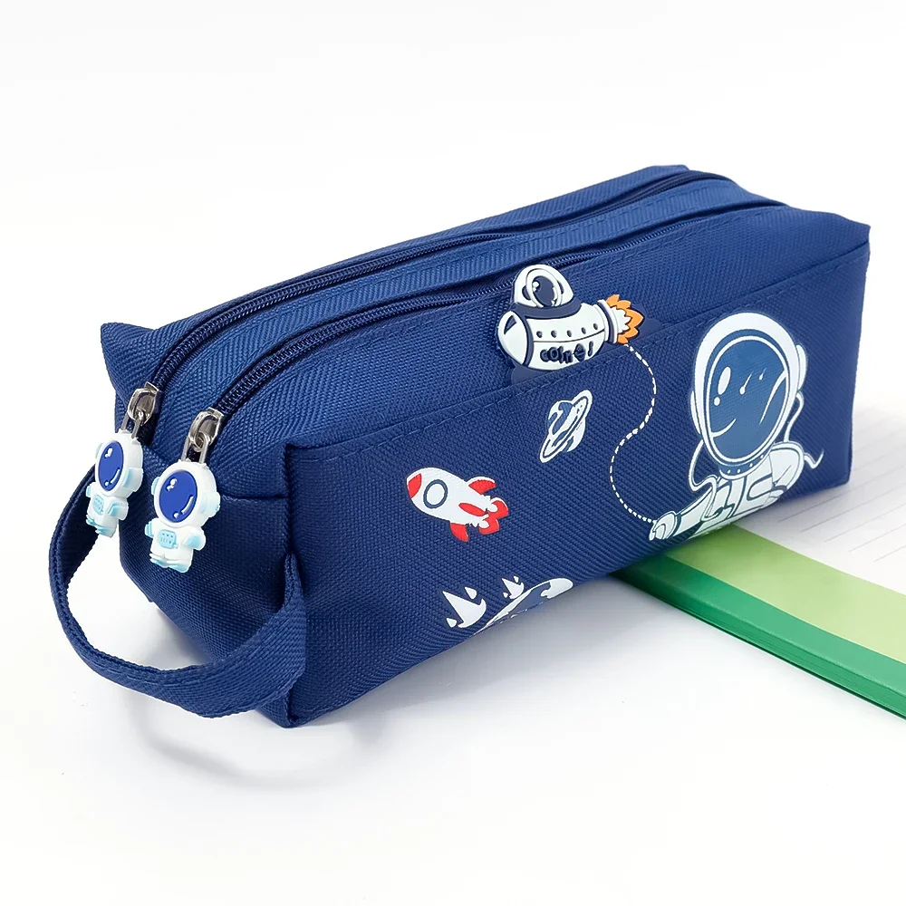 Nette-Cartoon-Astronaut-Bleistift-Tasche-Gro-e-Kapazit-t-Doppel-Schicht ...