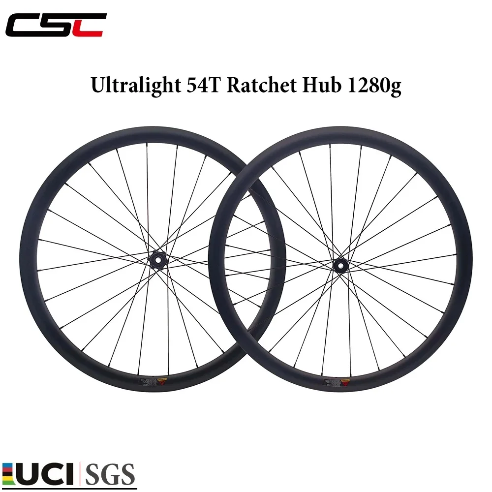 CSC-Racing-bicycle-Carbon-Wheelset-700C-Center-Lock-54T-Ratchet-Hub ...