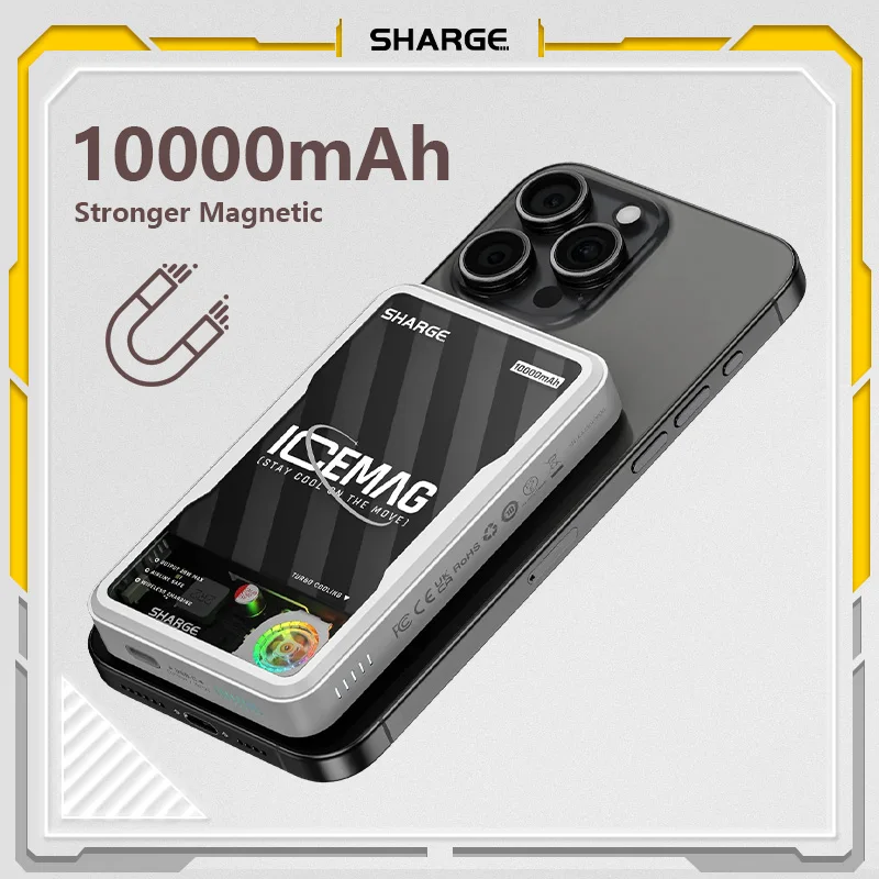 SHARGE-Power-Bank-10000mAh-Magnetic-Wireless-Fast-Charge-20W-With ...