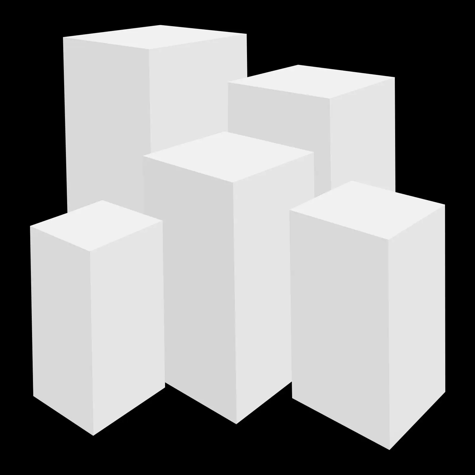 5Pcs Metal Square Pedestal Stand White Pedestal Stand for Parties ...