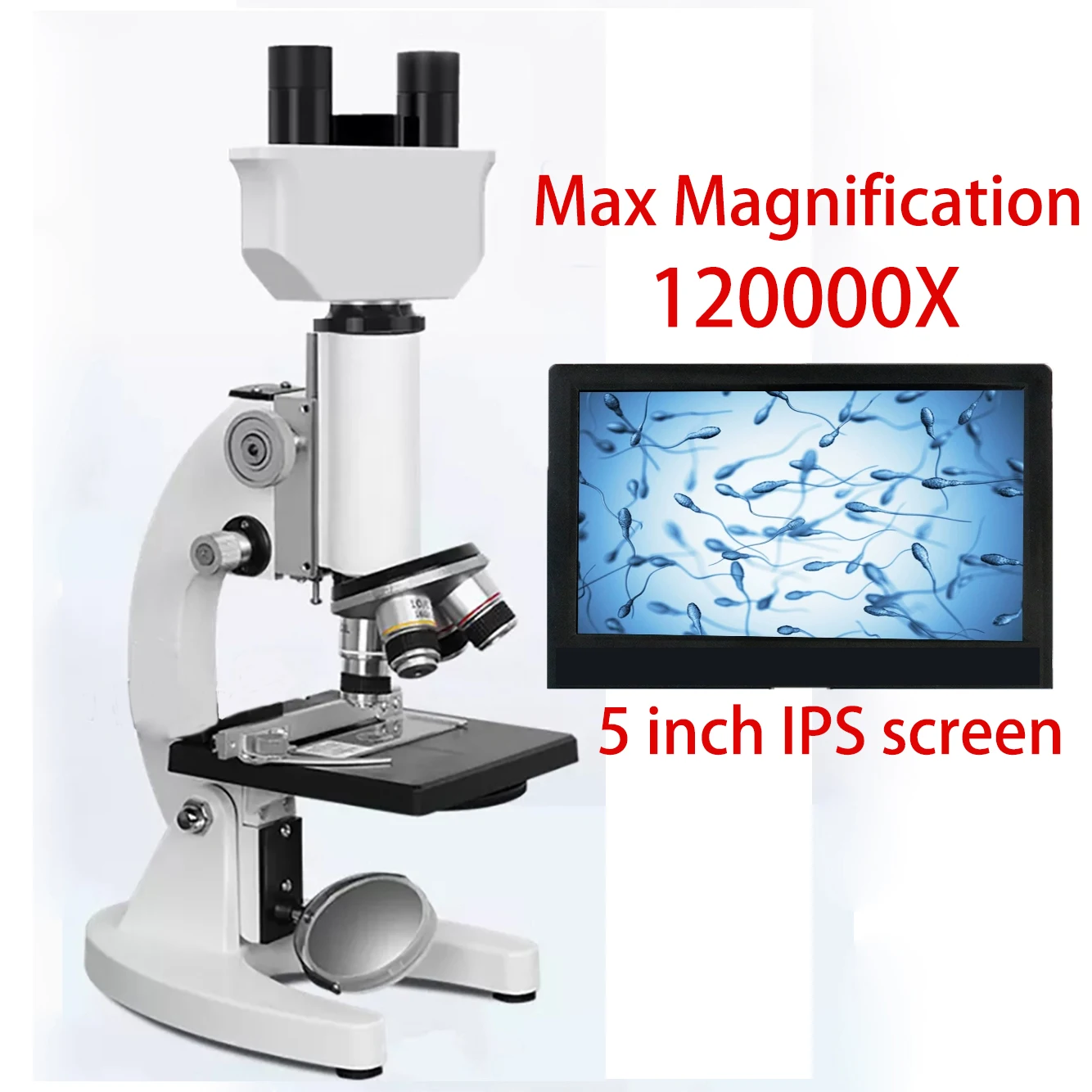 Biological-Microscope-IPS-Screen-120000X-Digital-Microscope-with-9-LCD ...