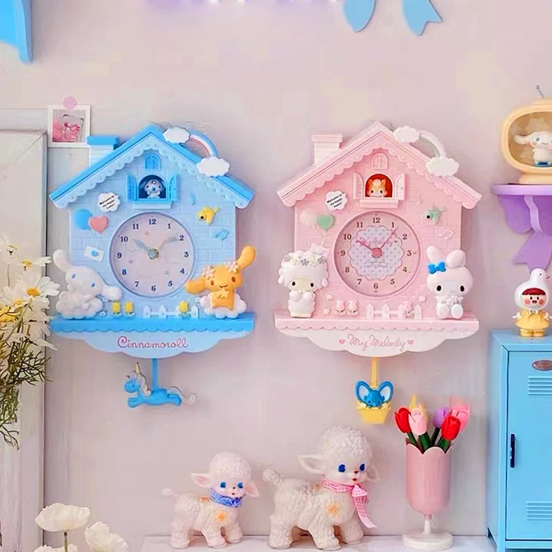 Mymelody Anime Kawaii Sanrio Clocks Cartoon Cute Cinnamoroll Pompom ...