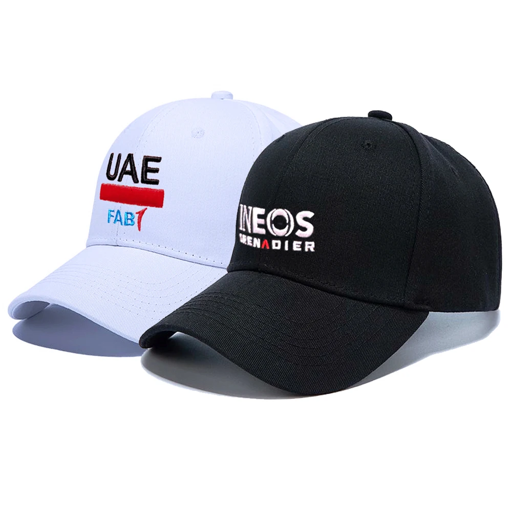 INEOS Embroidery Cycling Hat MEN 2025 UAE Team Classic Bike Caps Black ...