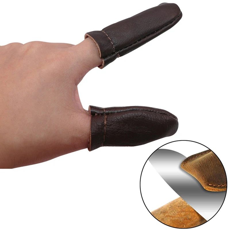 1/2Pcs Soft Leather Needle Felting Finger Protectors / Guards Thumb ...