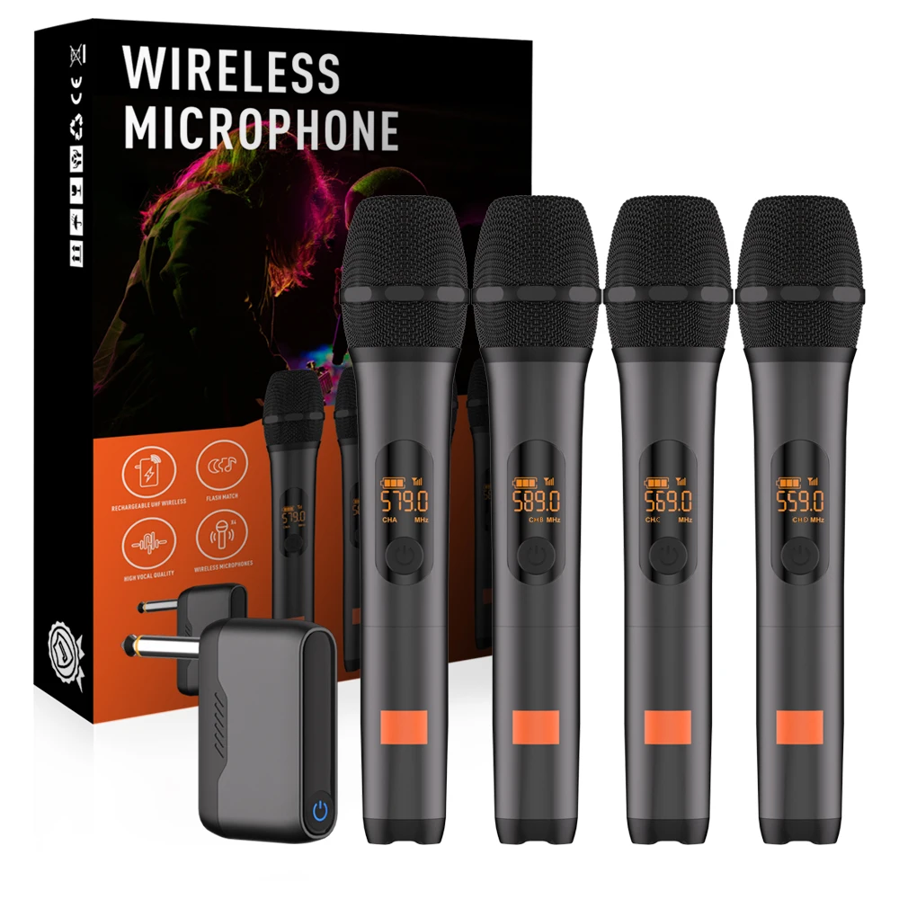 Wireless Microphone M23-4 UHF Recording Universal Karaoke Mic With ...