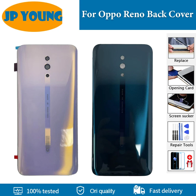 Original Battery Cover For Oppo Reno Back Cover Case Glass Rear Housing ...