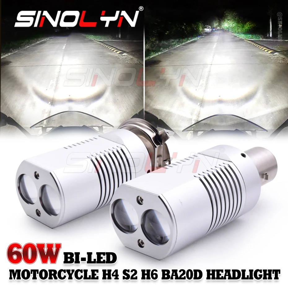 H4 9003 Hb2 Ba20d S2 H6 Bi Led Lamp For Motorcycle Auto Scooter ...