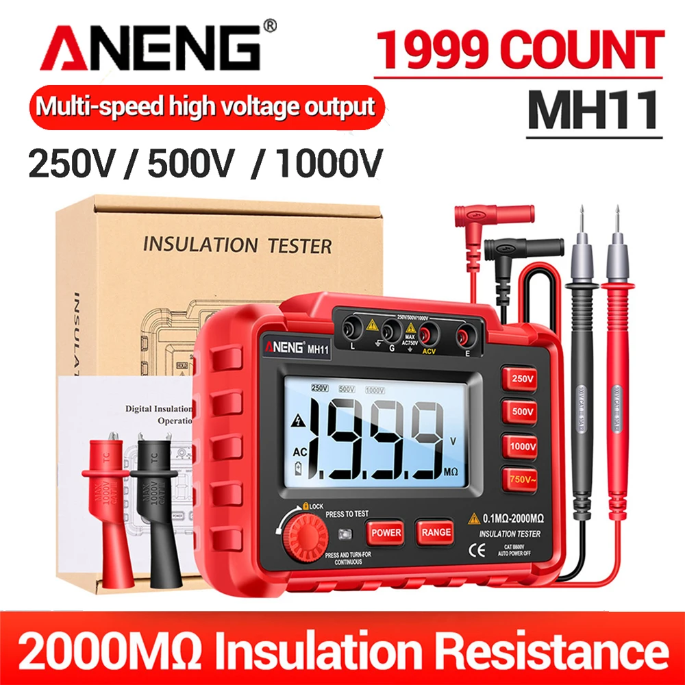 ANENG-MH11-Digital-Megohmmeter-Insulation-Resistance-Tester-1999-Counts ...