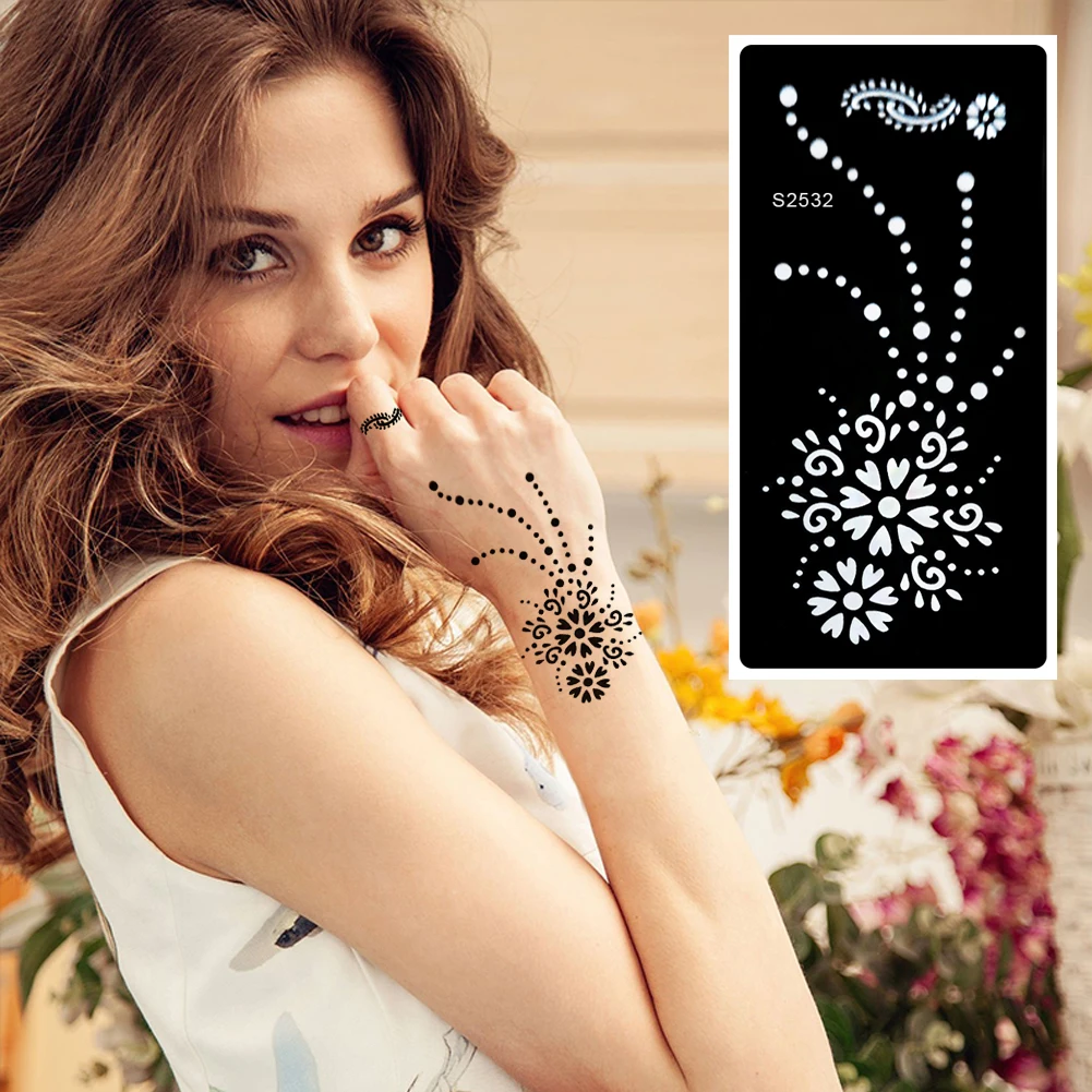 Tattoo Stencils Henna Templates Hand Foot Body Art Airbrush Paint ...