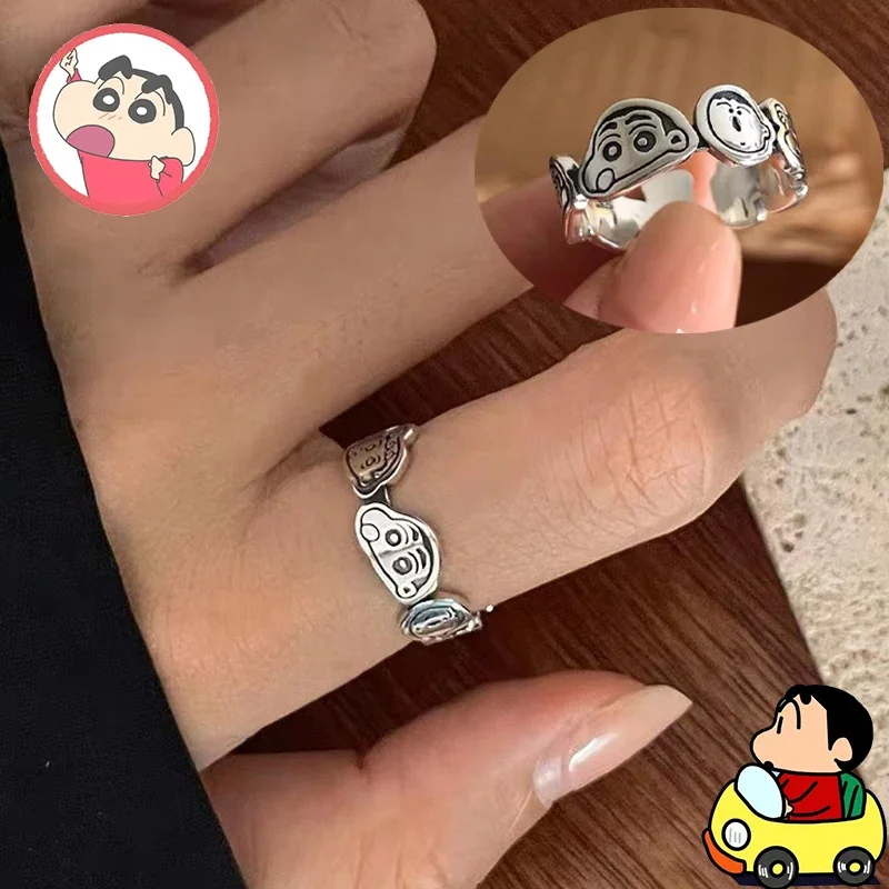 Crayon-Shin-chan-Ring-Jewelry-Cartoon-Anime-Women-Silver-Color-Open ...