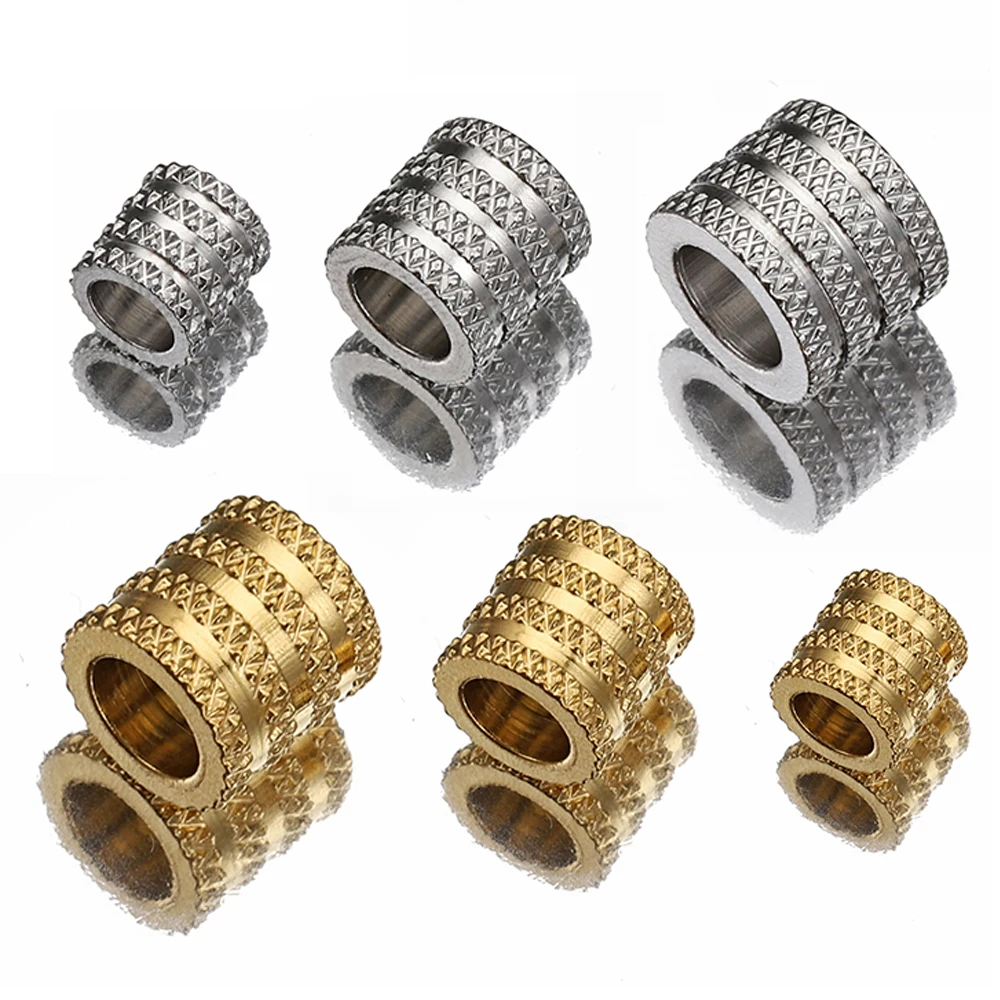 20pcs Stainless Steel Loose Bead Big Large Hole Spacer Beads Charm ...