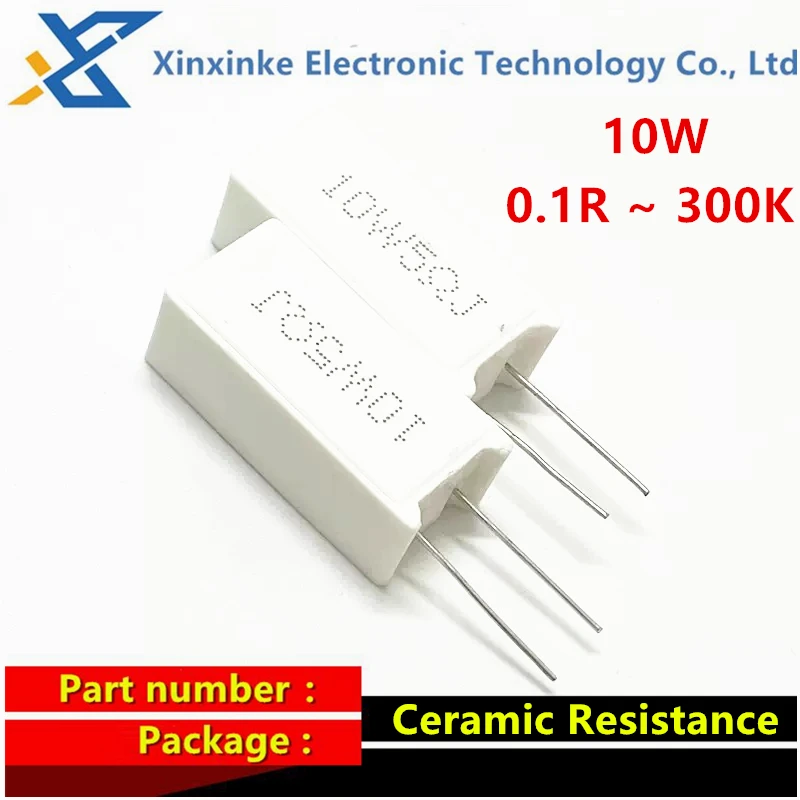 5PCS 10W Ceramic Resistor 5% Vertical Cement Resistance 10W150R 0.1R 0 ...