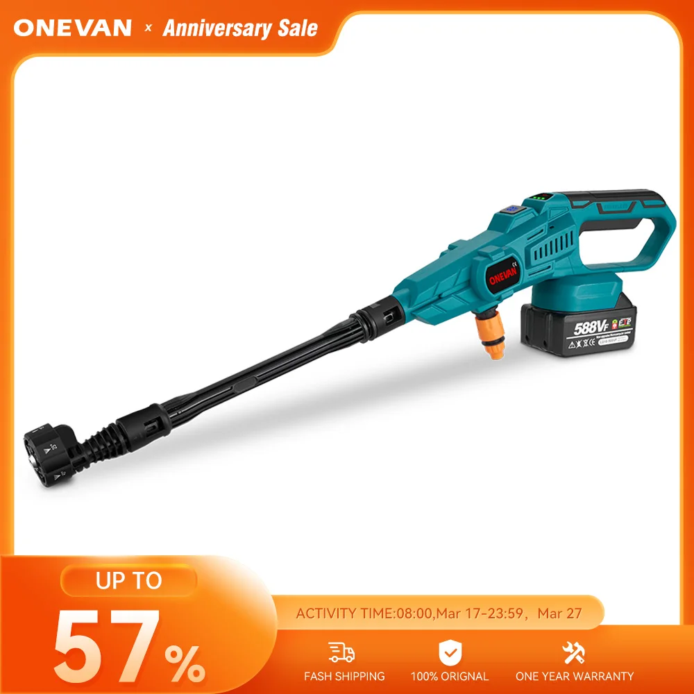 ONEVAN 3500W 200Bar Brushless Electric High Pressure Car Washer Foam ...