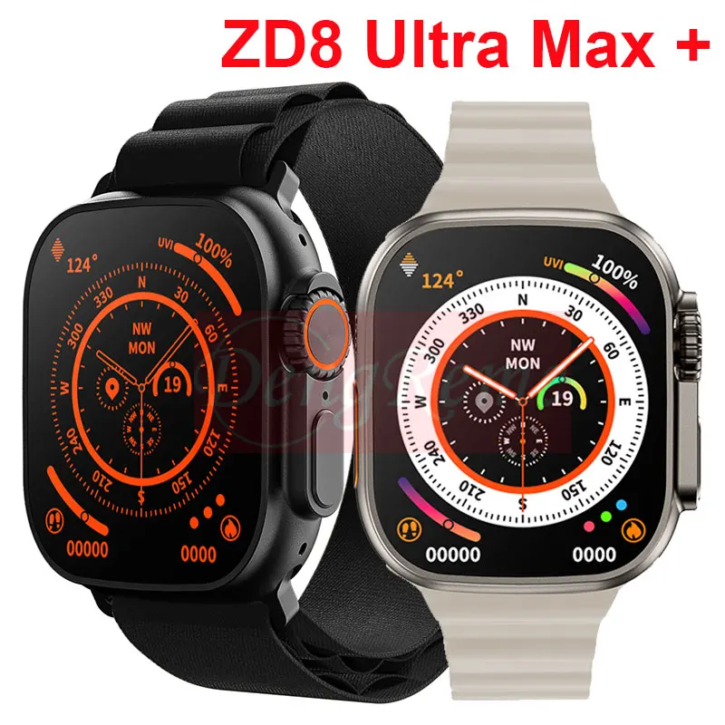 남성용 ZD8 울트라 맥스 + 스마트워치 시리즈 8, 49mm, 520x585, 2.2 인치, BT 통화, NFC ECG 나침반 ...