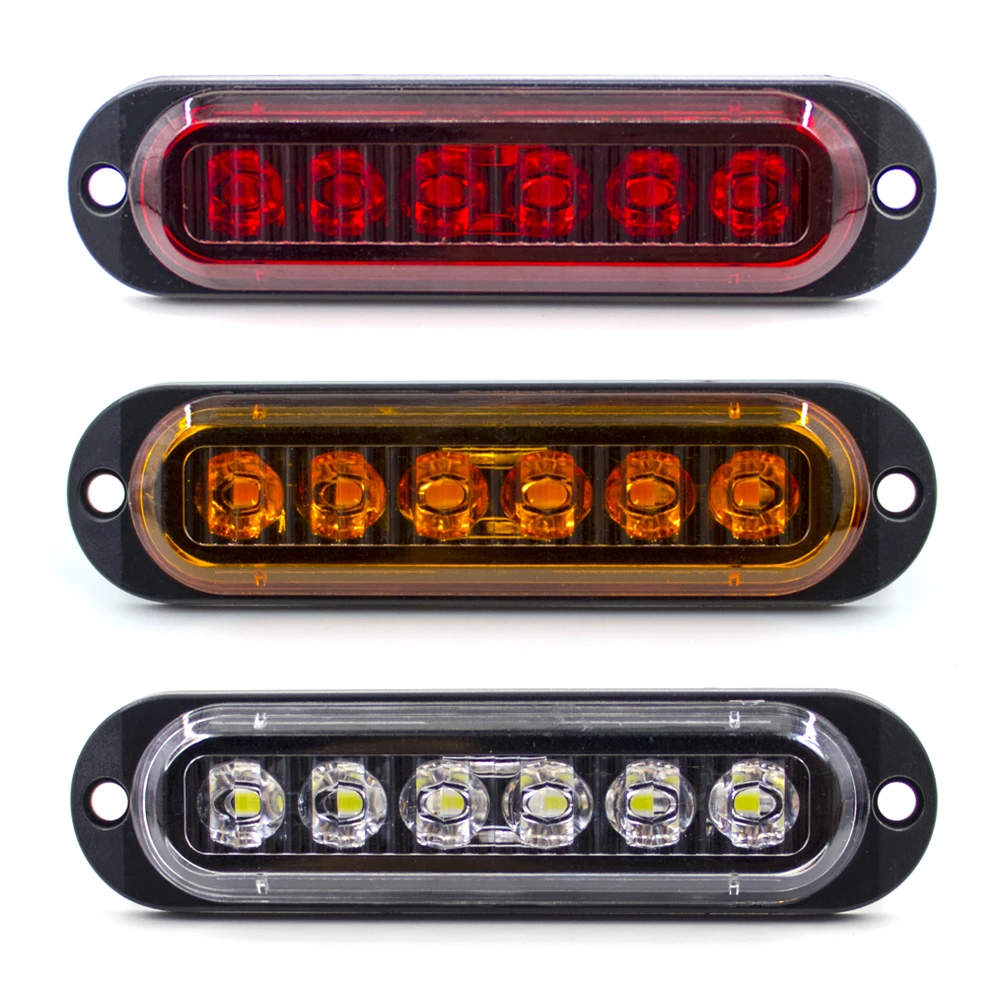 10PCS 12V 24V 6 LED Side Marker Lights Warning Light Auto Car External ...