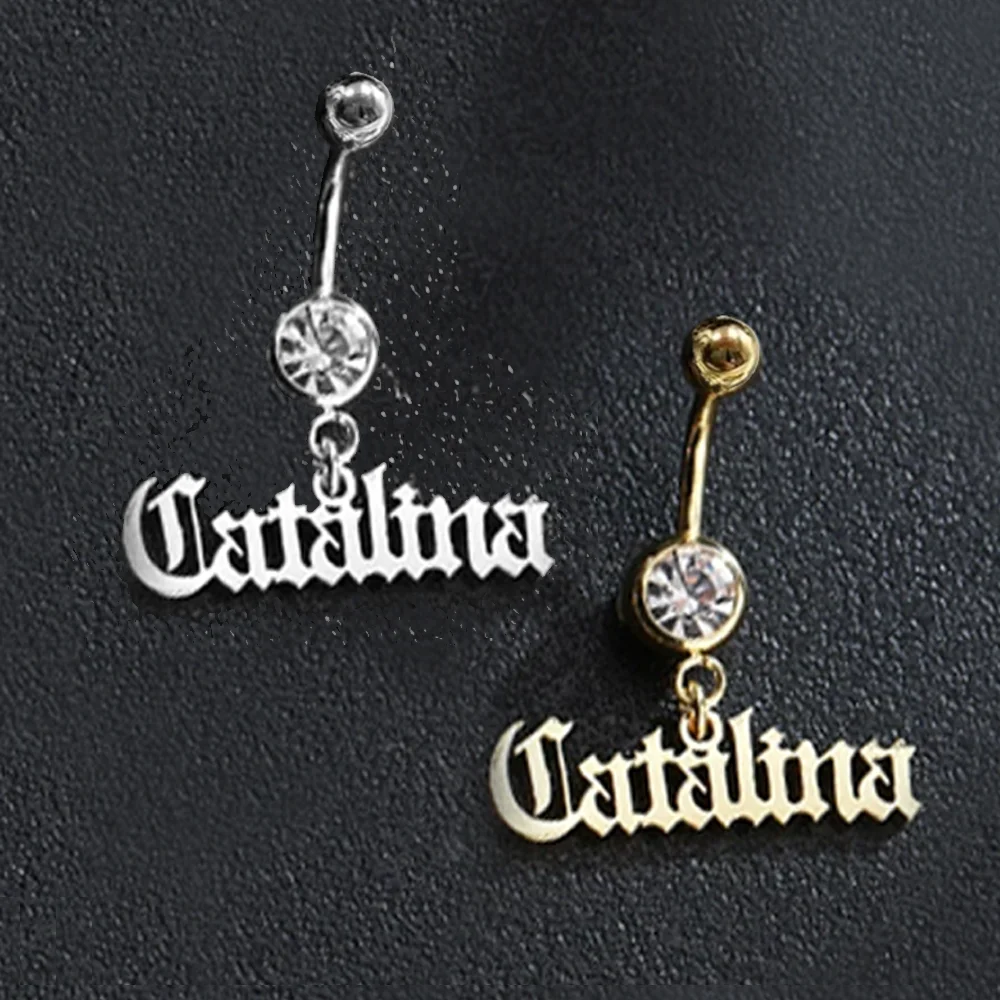 1Pc Custom Name Sexy Navel Piercing Umbilical Nail Rings Personalized ...