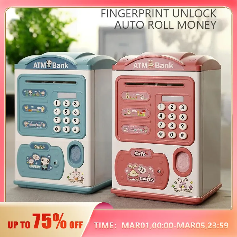 Children-s-Smart-Money-Box-Atm-Bank-Currency-Fingerprint-Children-s-Atm ...