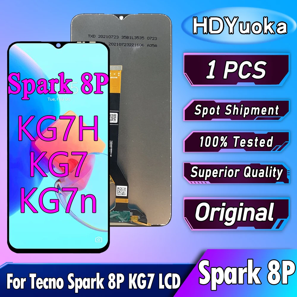 Pantalla LCD de 6,6 pulgadas para Tecno Spark 8P, digitalizador táctil ...